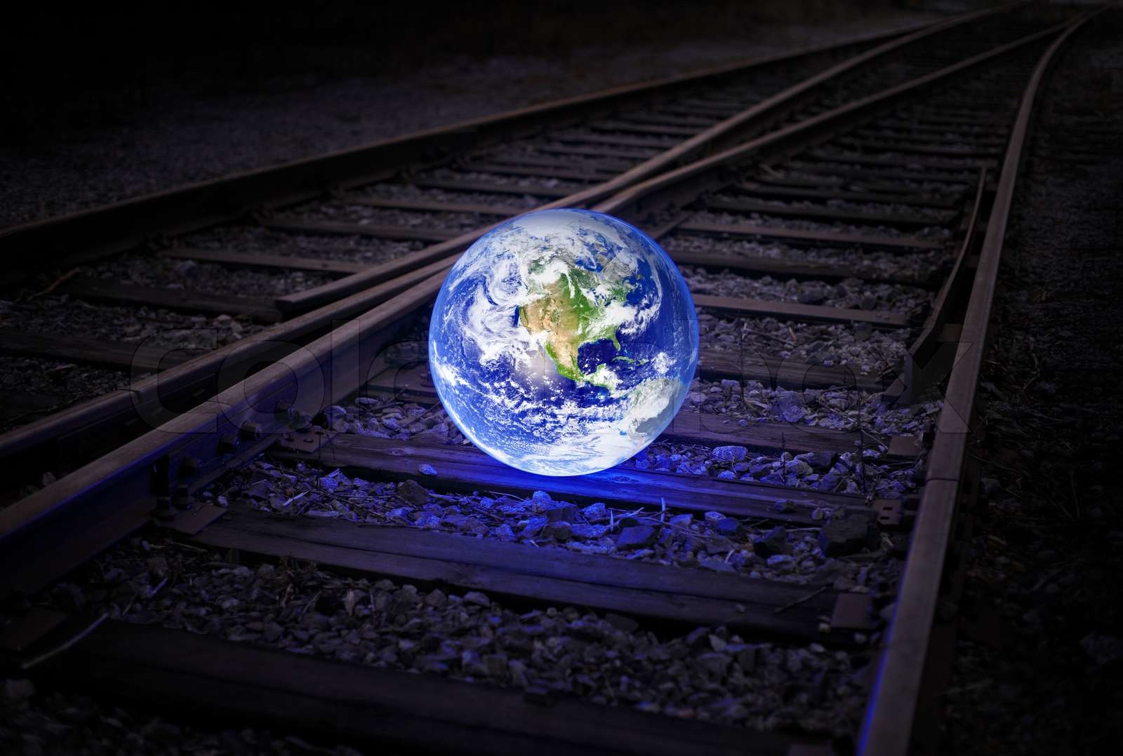 Earth on the rails | Stock image | Colourbox