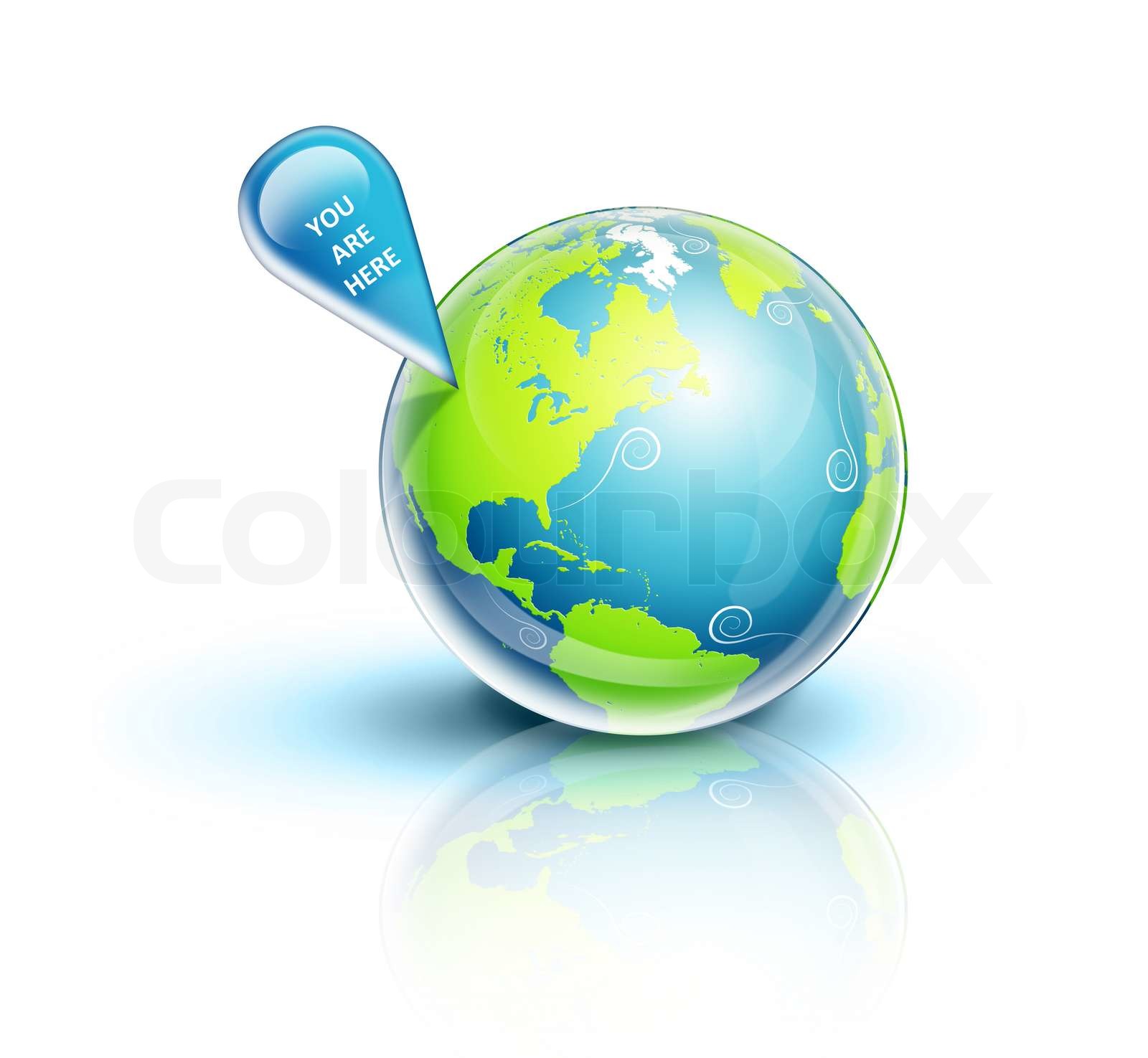 Illustrated Planet Earth You Are Here | Stock image | Colourbox