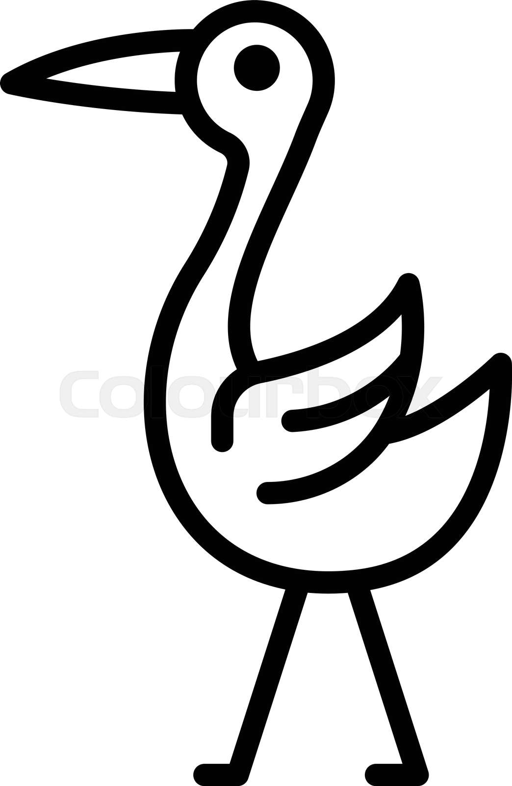 Standing stork icon, outline style | Stock vector | Colourbox