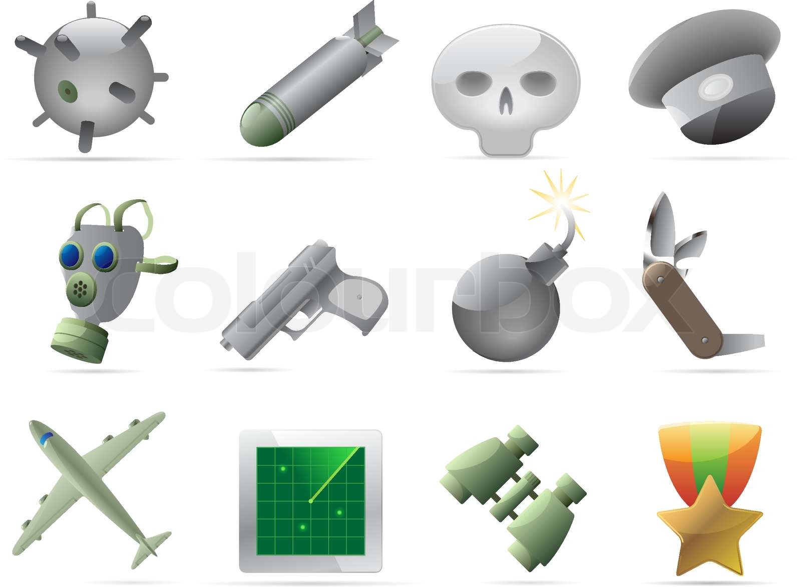 Military icons | Stock vector | Colourbox