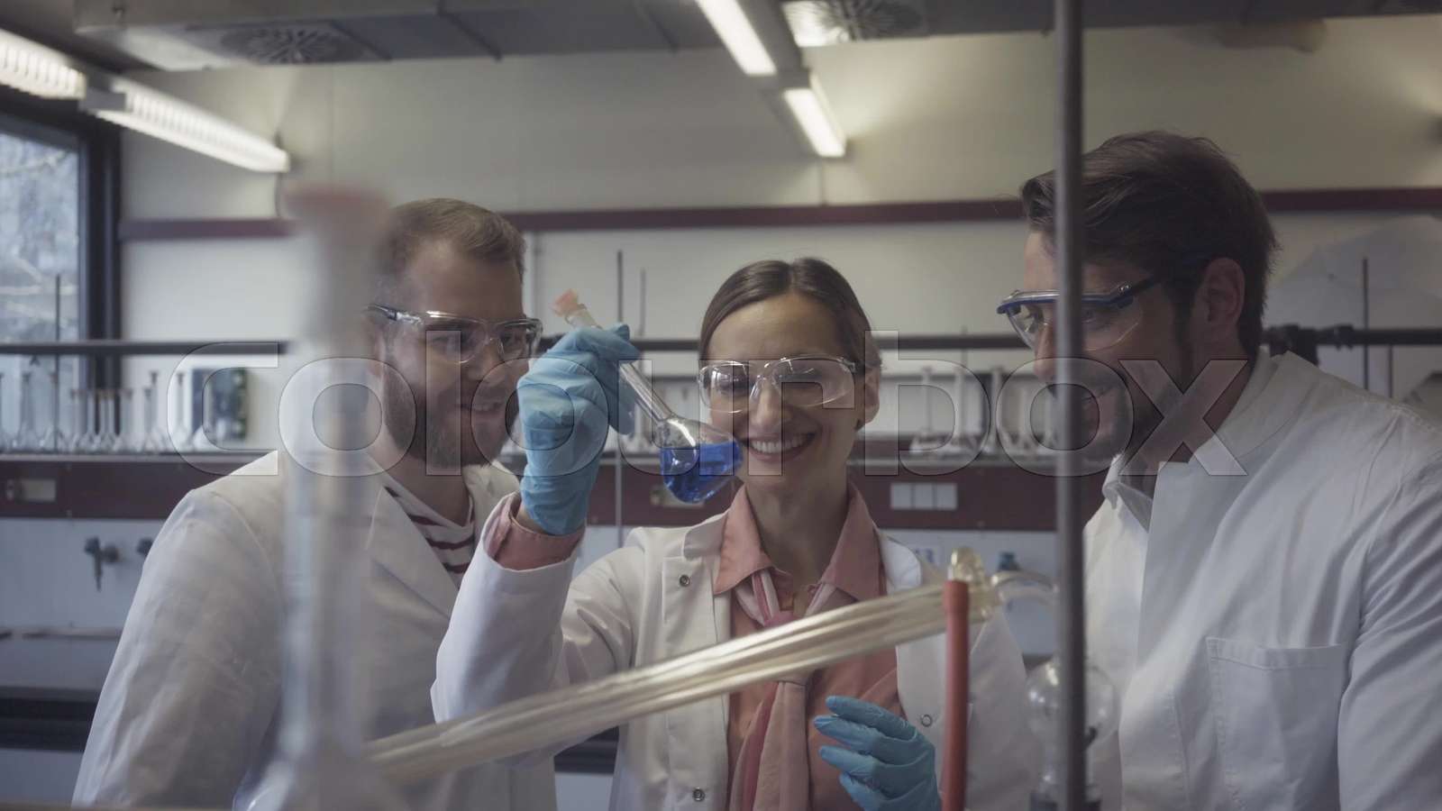 Analytical Chemists working in the lab | Stock video | Colourbox