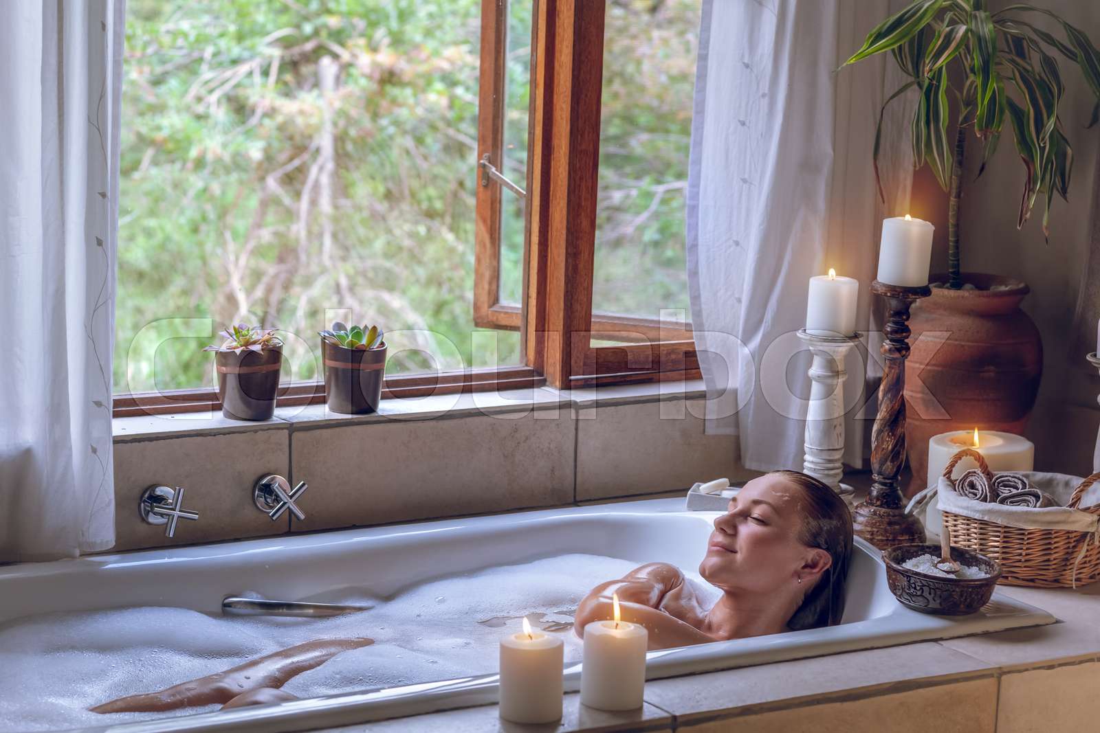 Taking Bath at Home | Stock image | Colourbox
