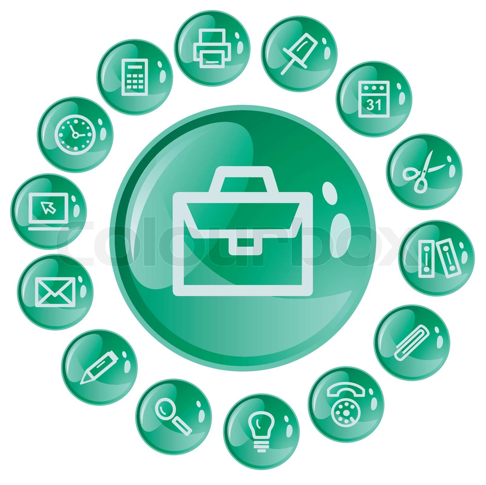 Office button set | Stock vector | Colourbox