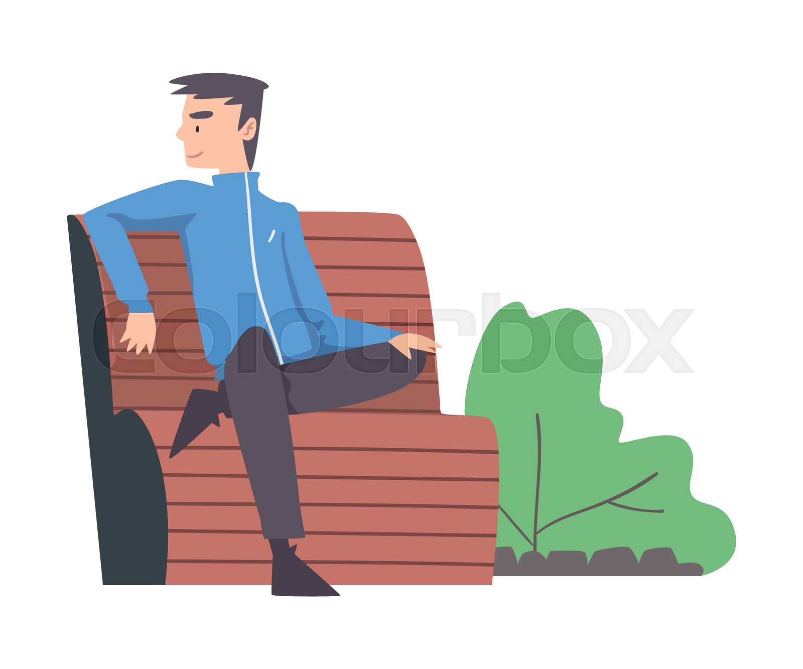 Cartoon Person Sitting On A Bench