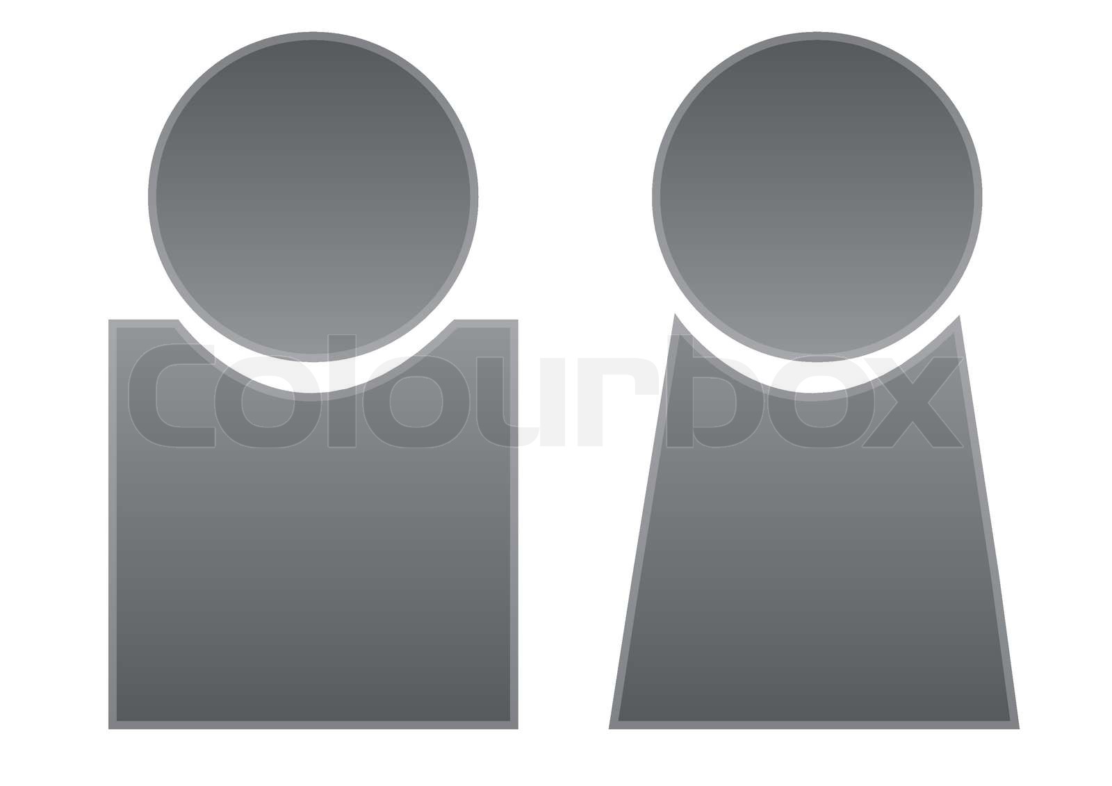 Mand og kvinde ikon i grå | Stock vektor | Colourbox