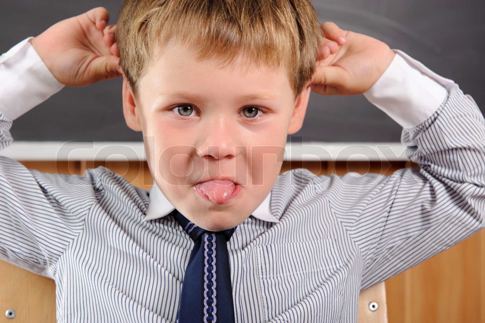 Fooling in classroom | Stock image | Colourbox