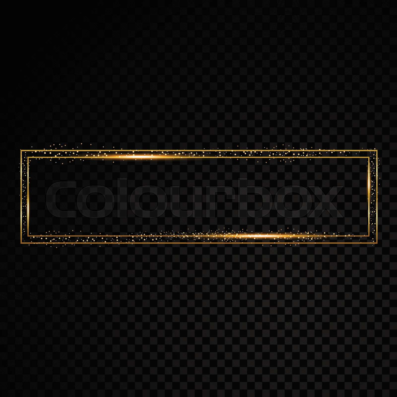 Minimal rectangle vector frame isolated on black | Stock vector | Colourbox