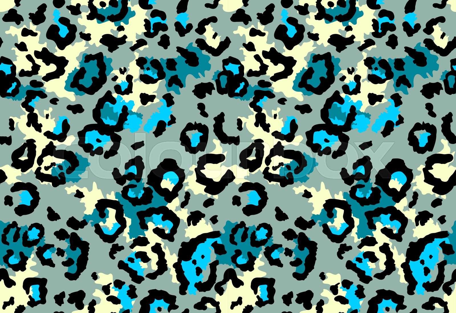 Blue Leopard Print Background