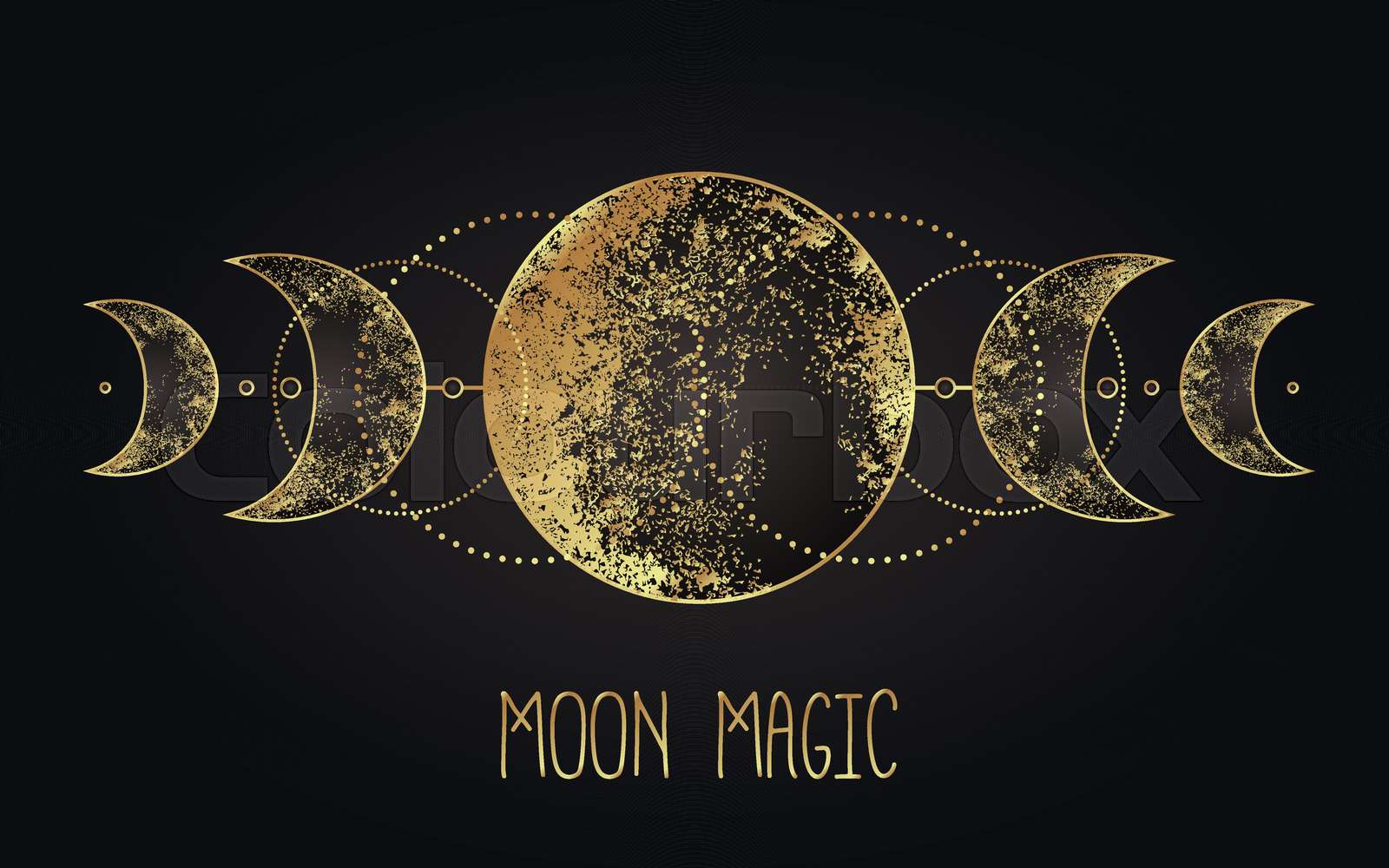 Moon magic. Triple moon pagan Wicca moon goddess symbol. Three-faced ...