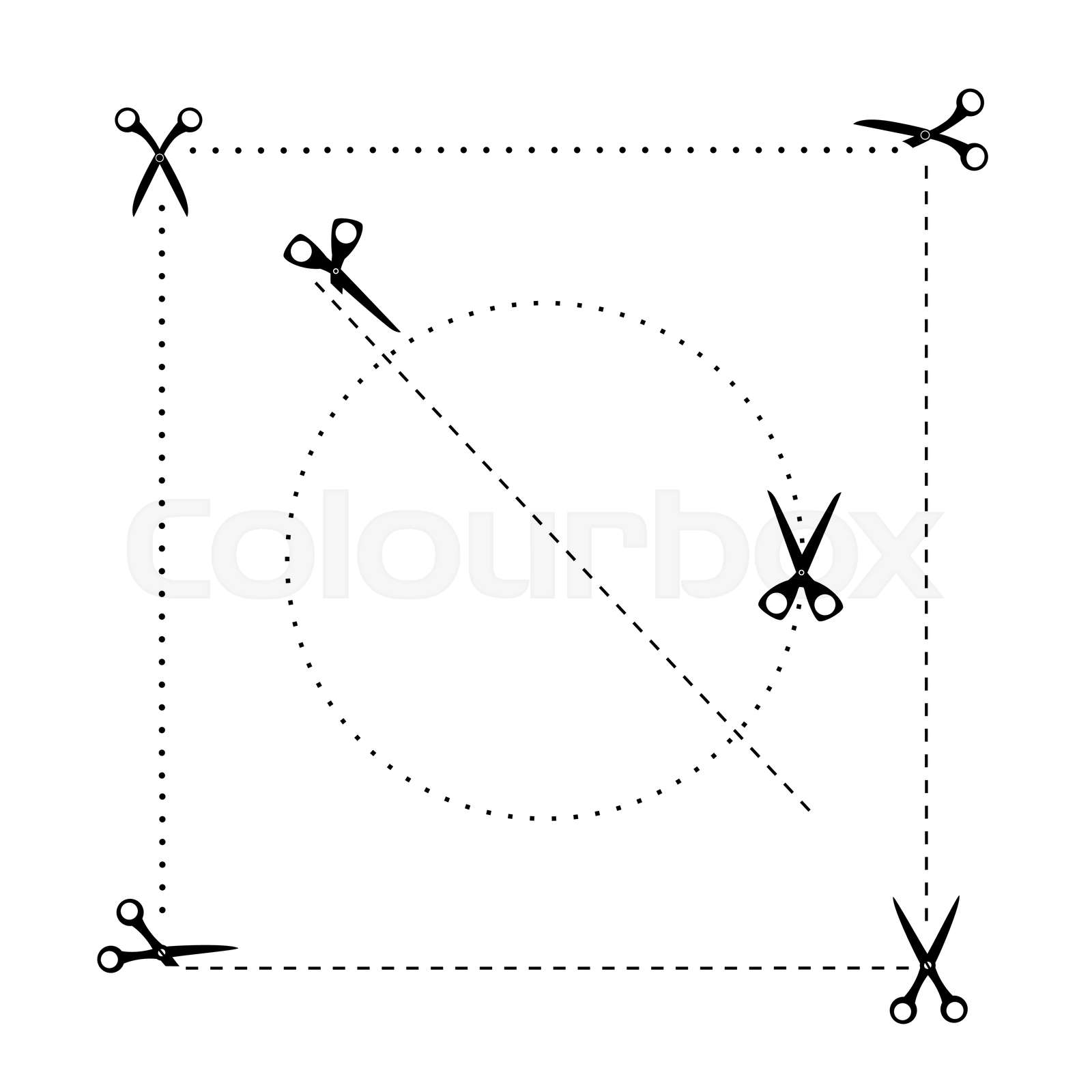scissors template set | Stock vector | Colourbox