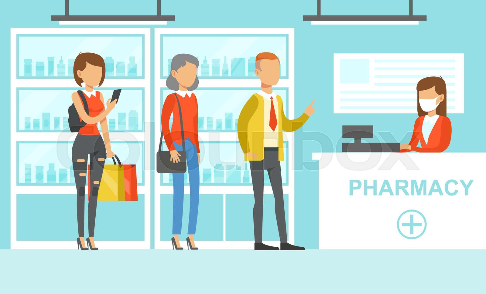 Pharmacist And Patient Cartoon