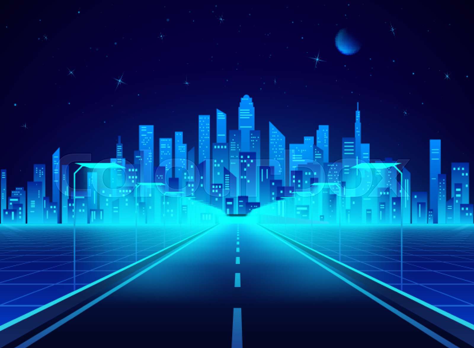 Neon City Background