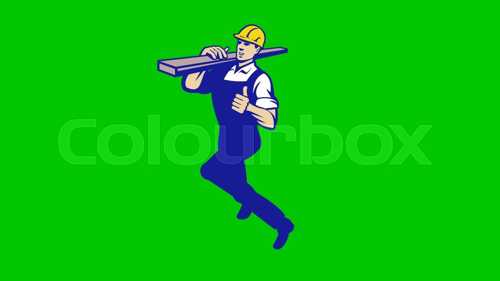 Carpenter Tradesman Carrying Lumber Animation | Stock video | Colourbox