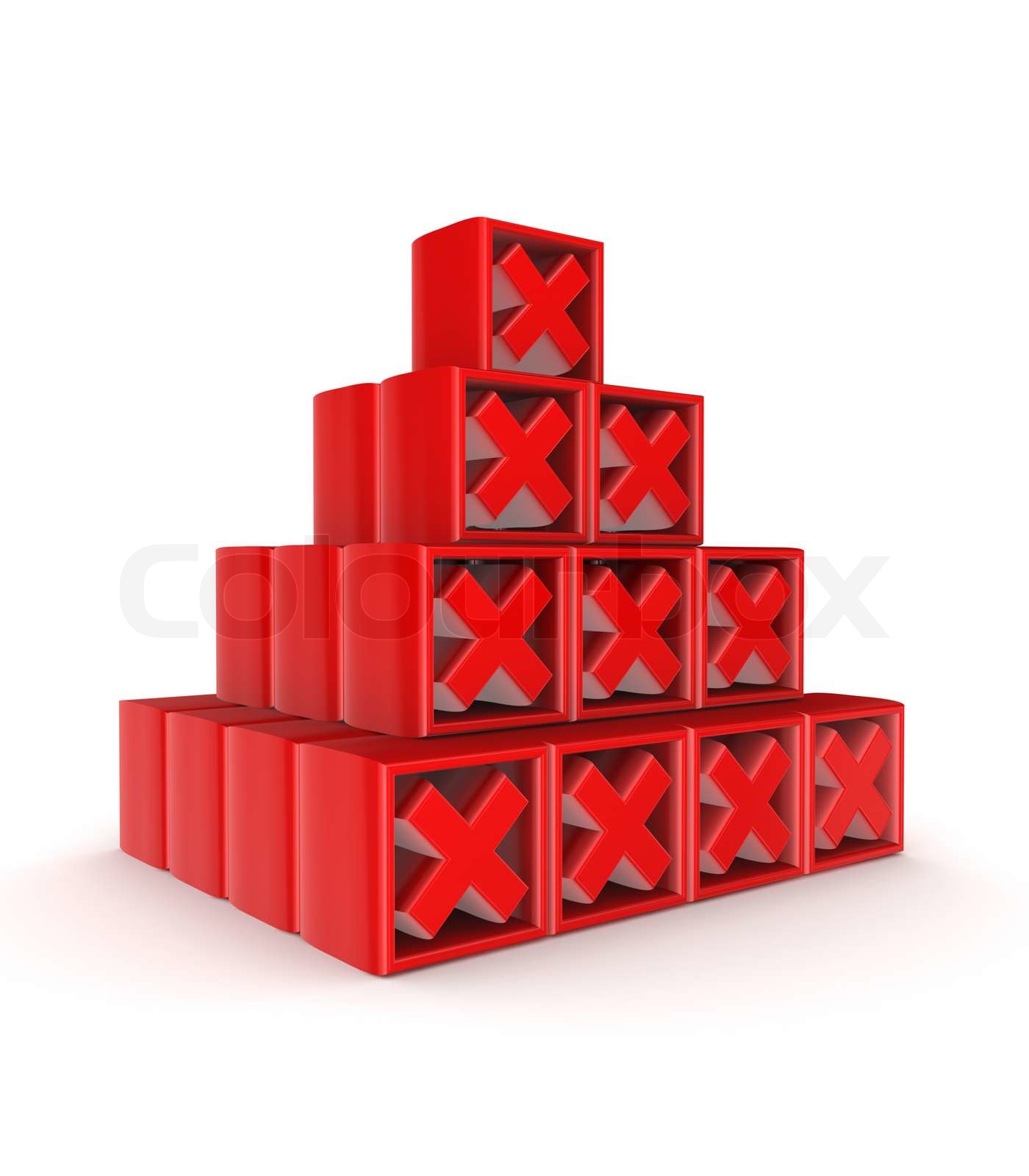 Pyramid of red cross marks | Stock image | Colourbox