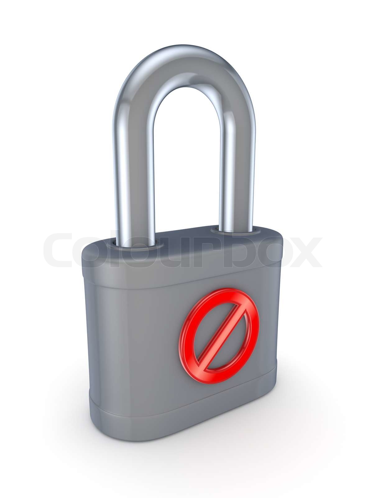 Stop-Symbol auf eine graue Sperre | Stock Bild | Colourbox