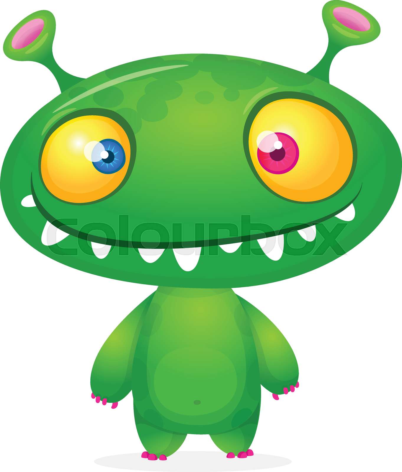 Green alien cartoon. Vector illustration isolated | Stock vector ...