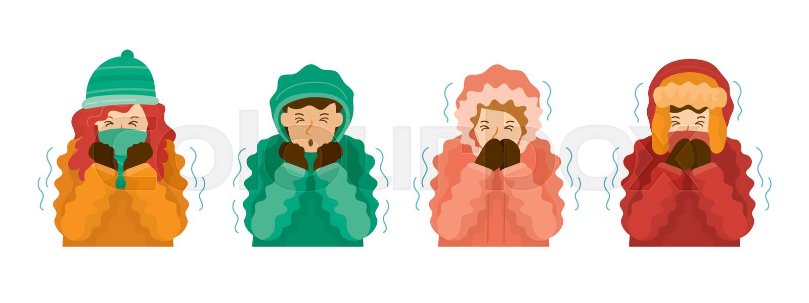 People Shivering by Cold Weather | Stock vector | Colourbox