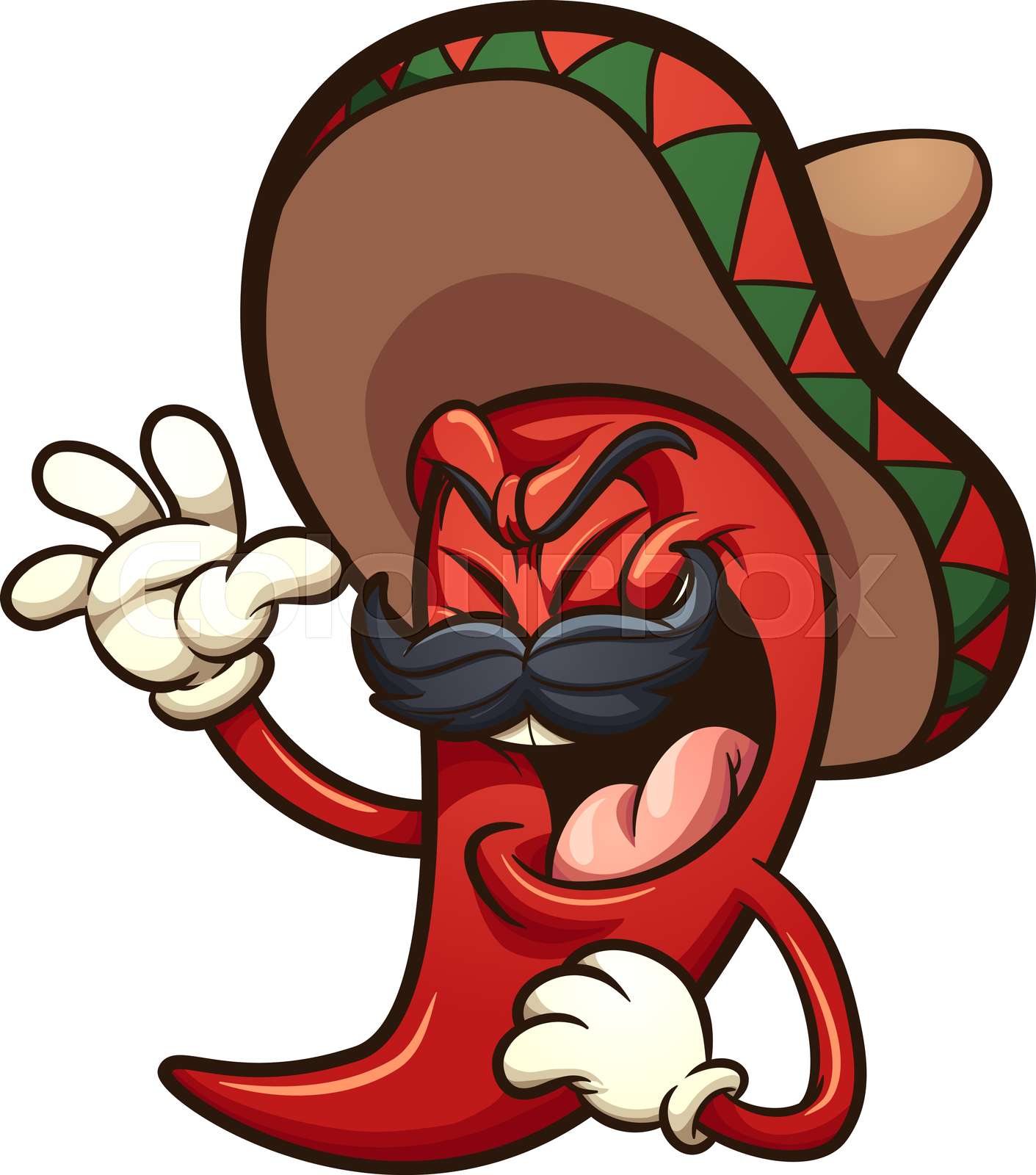 Laughing chili pepper | Stock vector | Colourbox