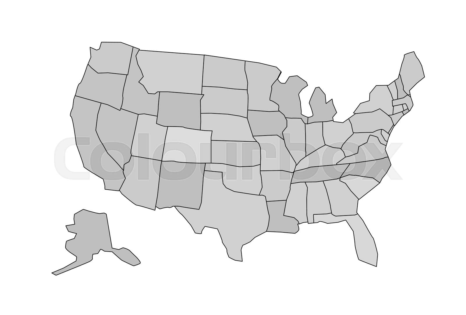 USA state map vector illustrastion | Stock vector | Colourbox