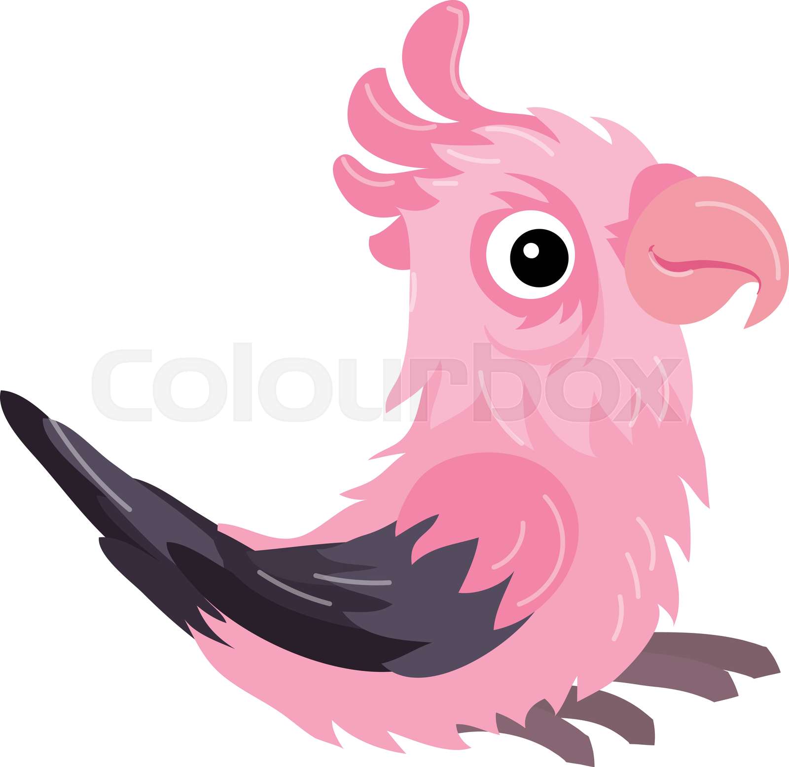 Pink parrot icon, cartoon style | Stock vector | Colourbox