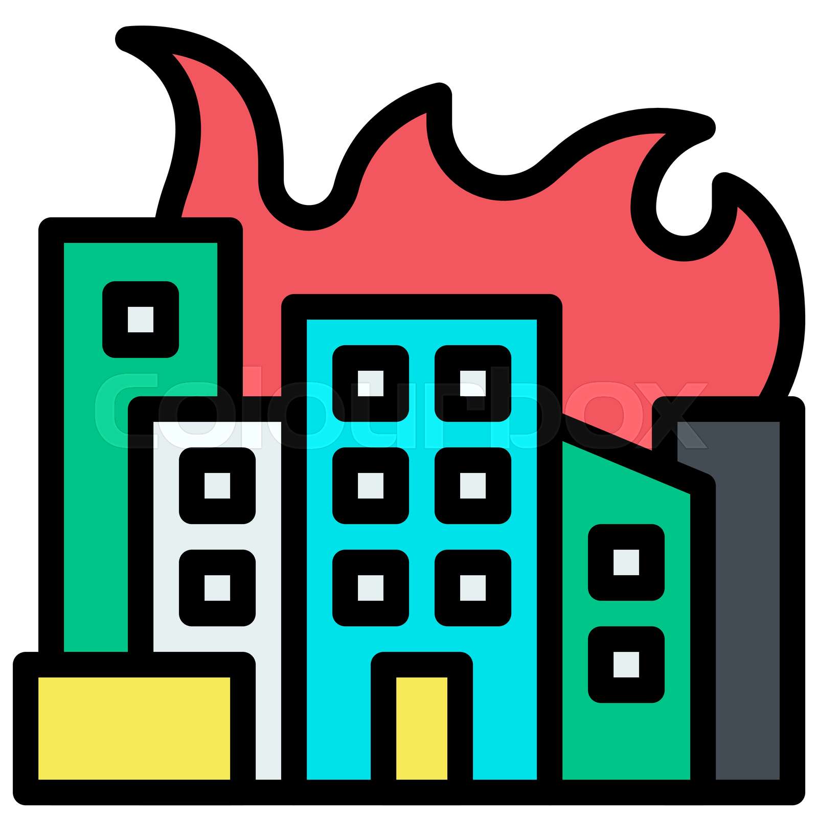 Arson icon, Protest related vector | Stock vector | Colourbox