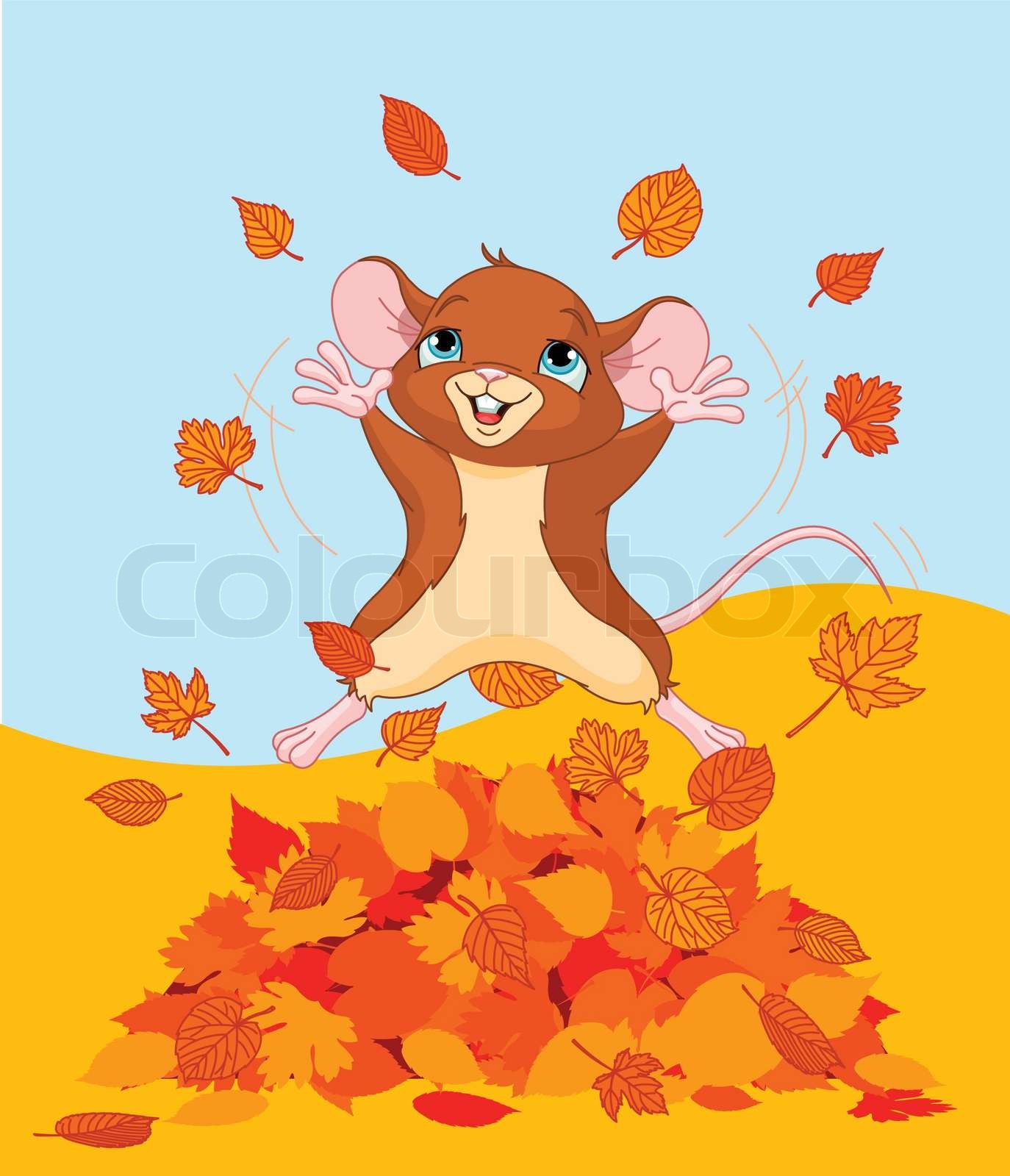 Happy fall mouse | Stock vector | Colourbox