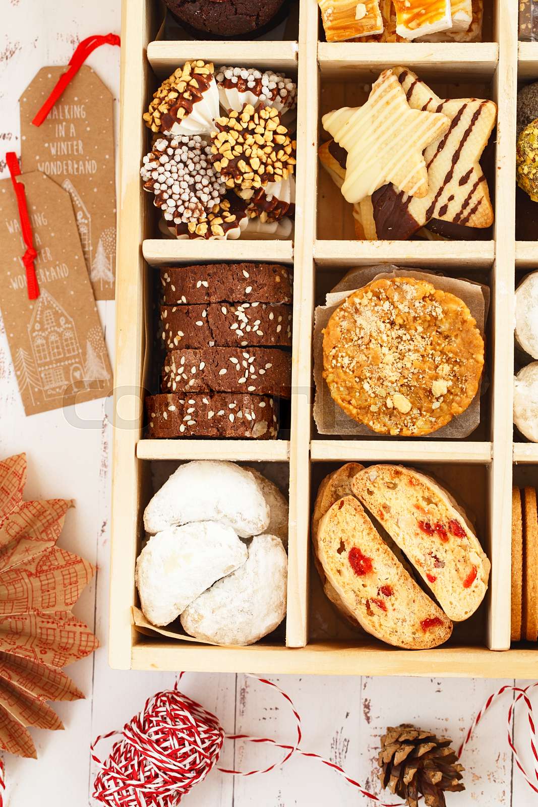 Christmas Shortbread Biscuits Cookies Assortment. Holiday Cookie Box ...