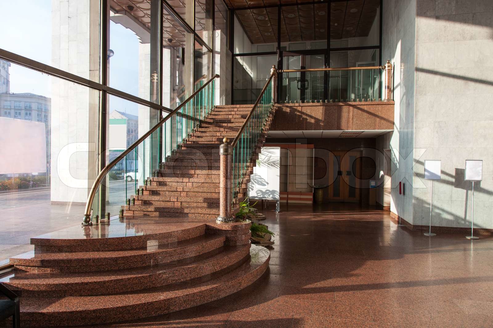 Interior of modern marble staircase in a public building | Stock image ...