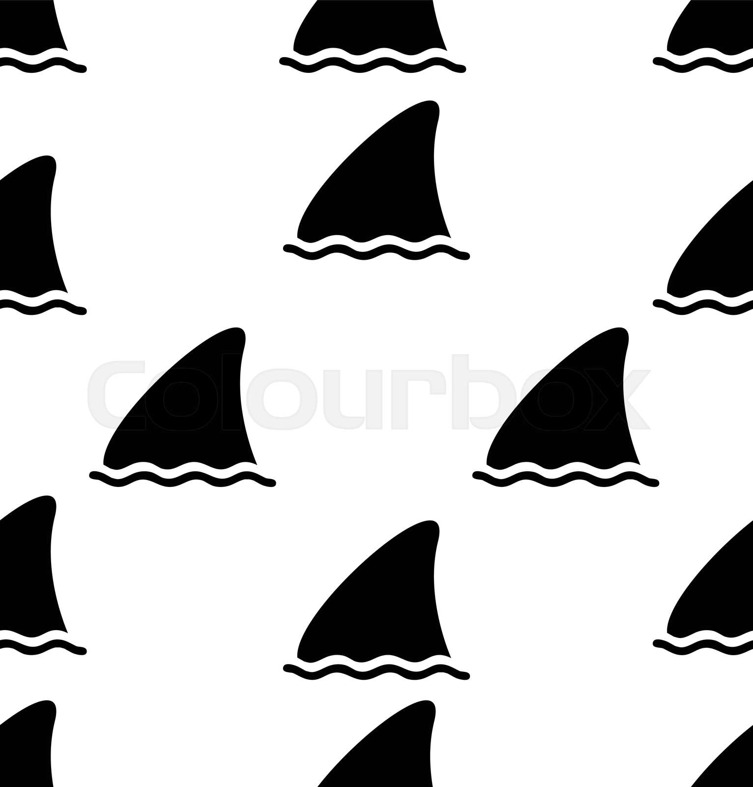 Shark fin icon seamless pattern | Stock vector | Colourbox