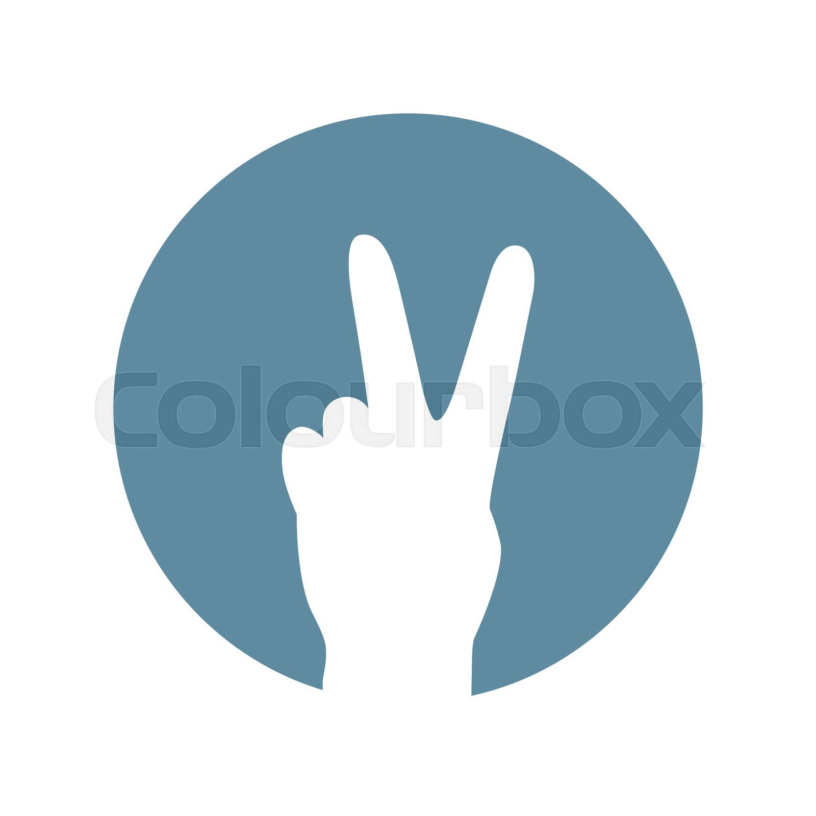 human hand peace symbol in a circle isolated | Stock vector | Colourbox