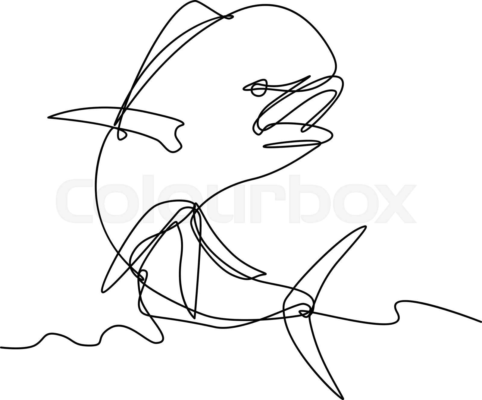 Mahi-mahi or Common Dolphinfish Jumping Up Continuous Line Drawing ...