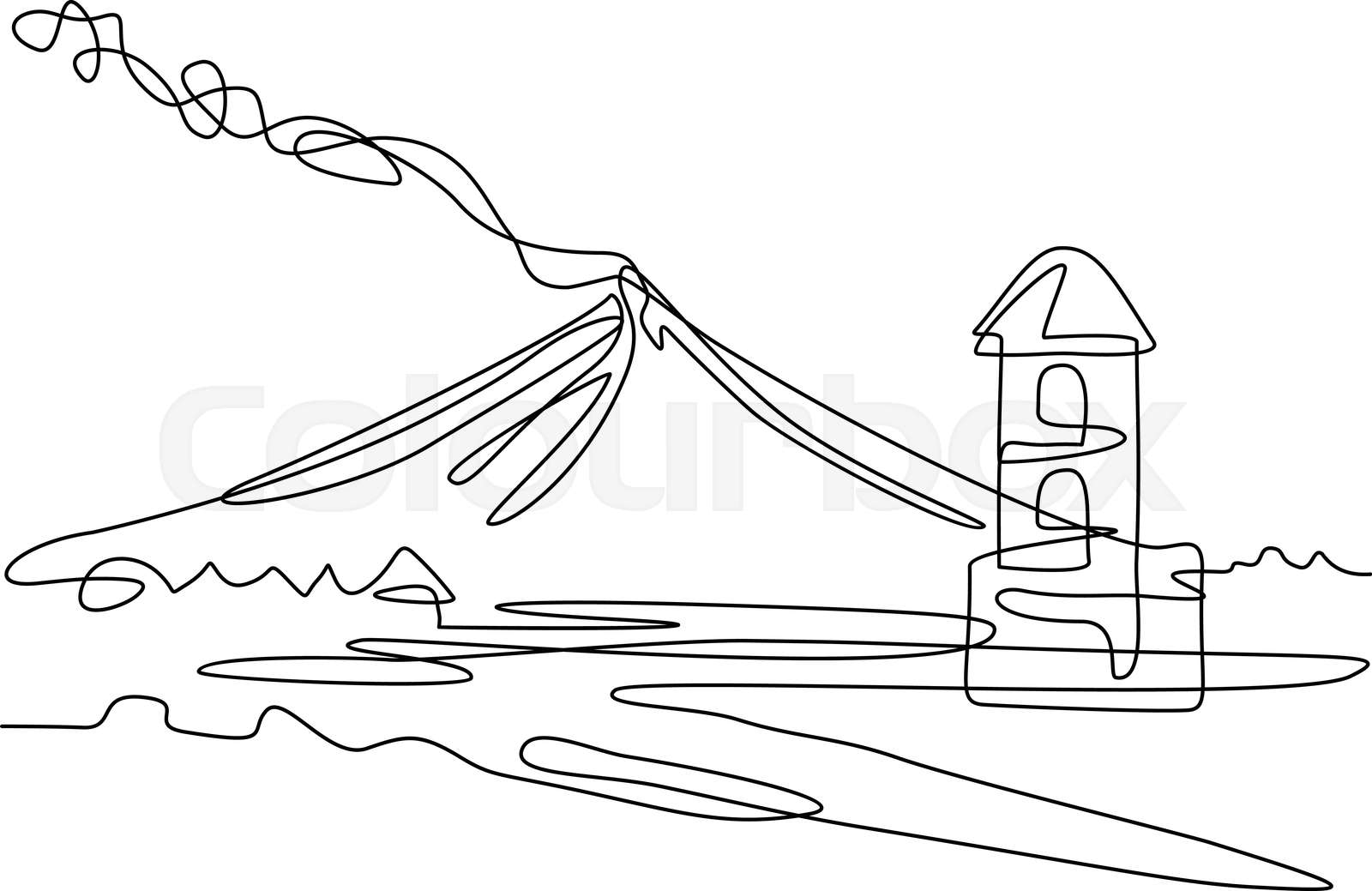 Mayon Volcano or Mount Mayon with Cagsawa Church Bell Tower Ruins ...