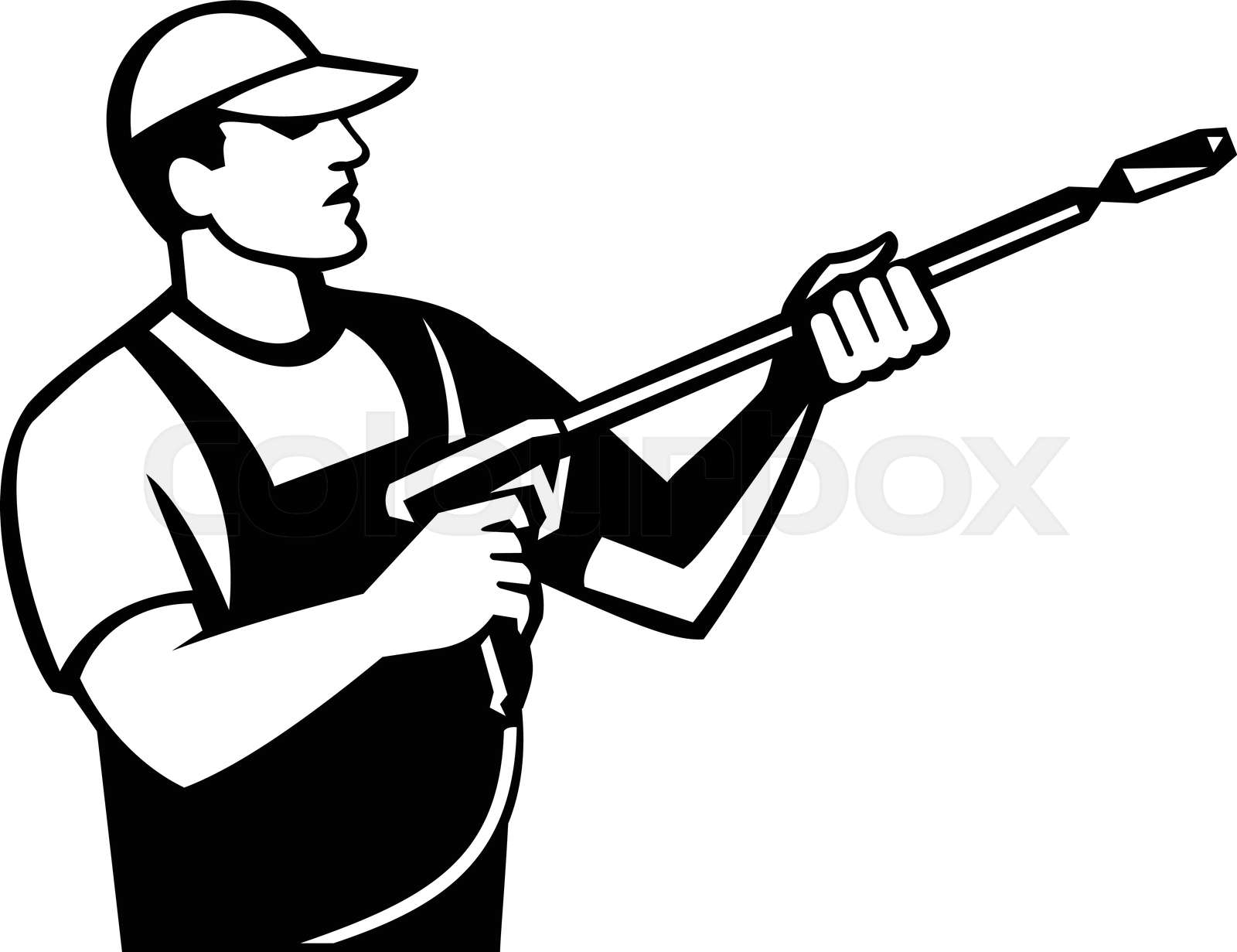 Power Washer with Water Blaster Pressure Washing Stencil Retro Black ...