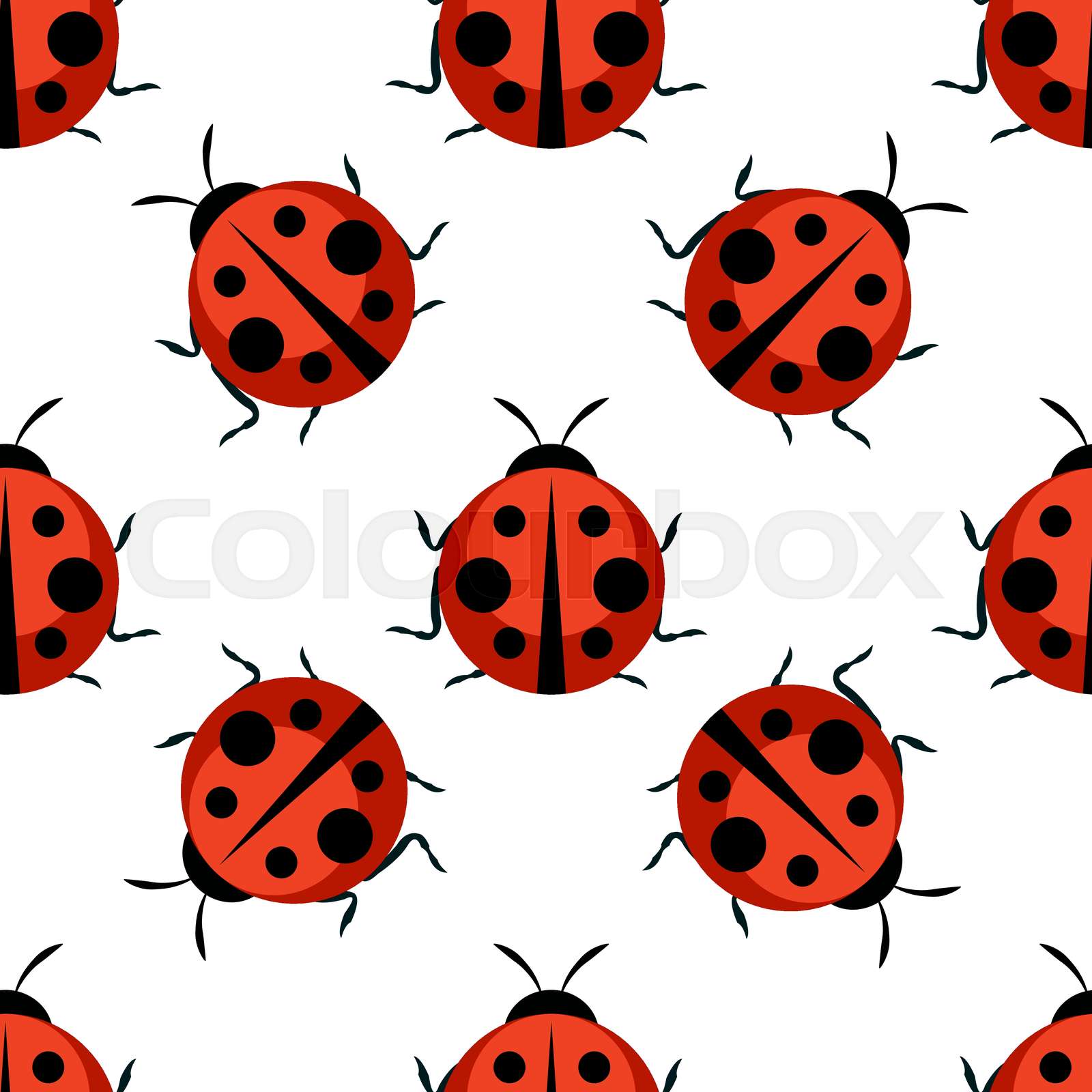 Cute Ladybug Seamless Pattern Background Vector Illustration | Stock ...