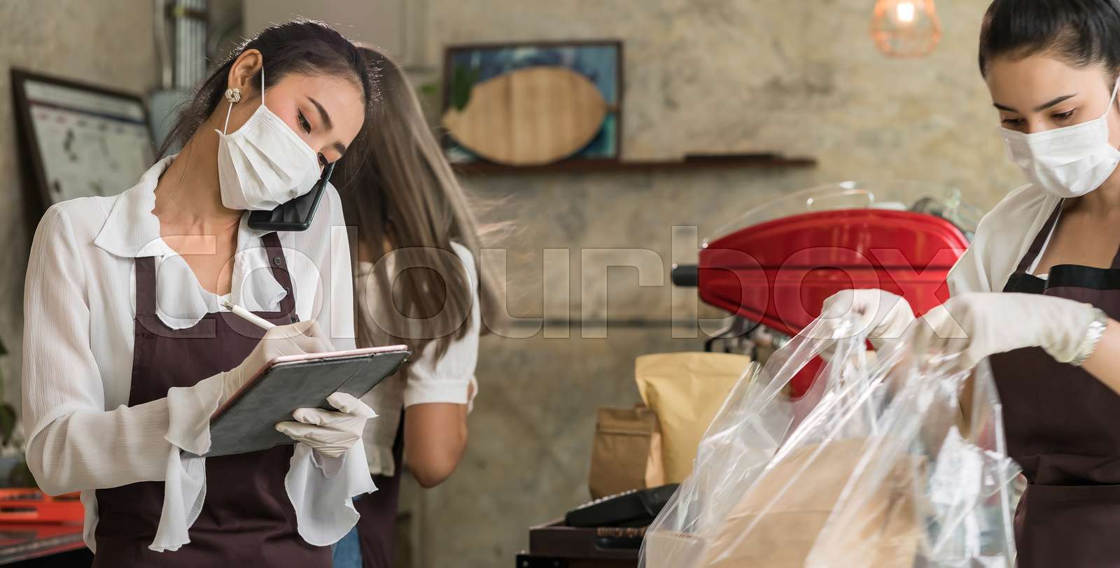 bedienung, technik, café | Stock Bild | Colourbox