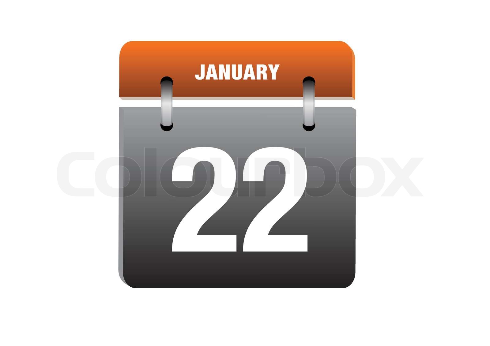 22 january calendar icon | Stock vector | Colourbox