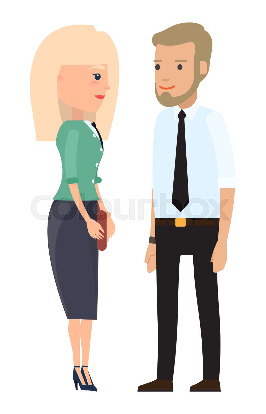 Cartoon characters, stylish elegant businesswoman and businessman ...