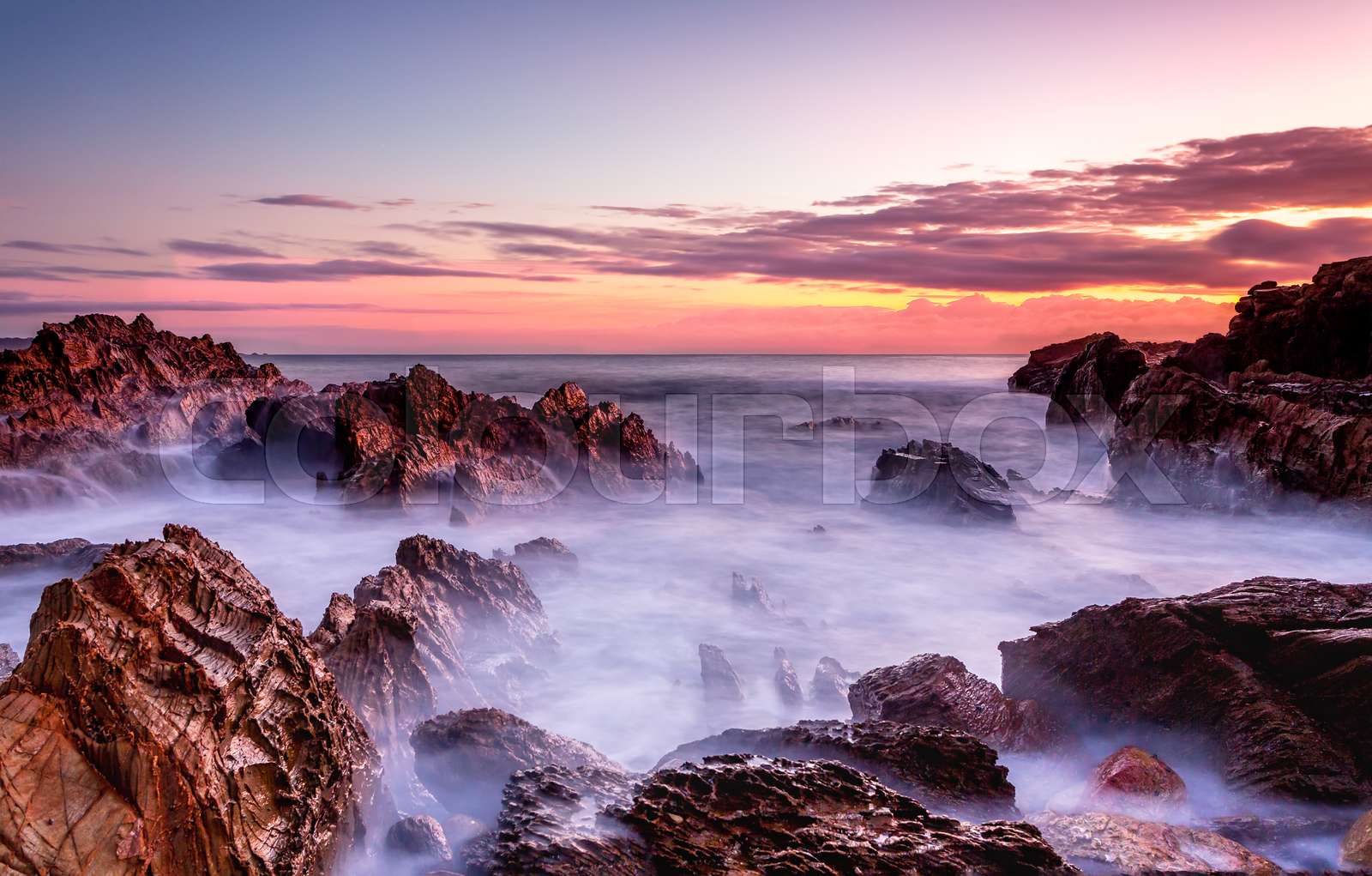 Rocky coastal seascape at dawn | Stock image | Colourbox