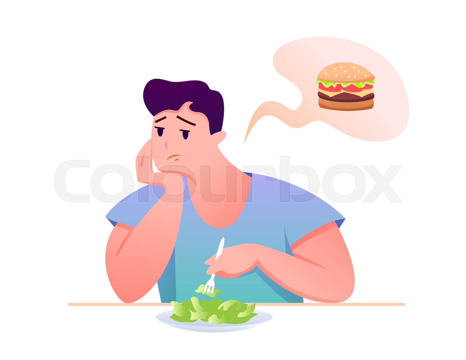 Fat Guy Eating Cartoon