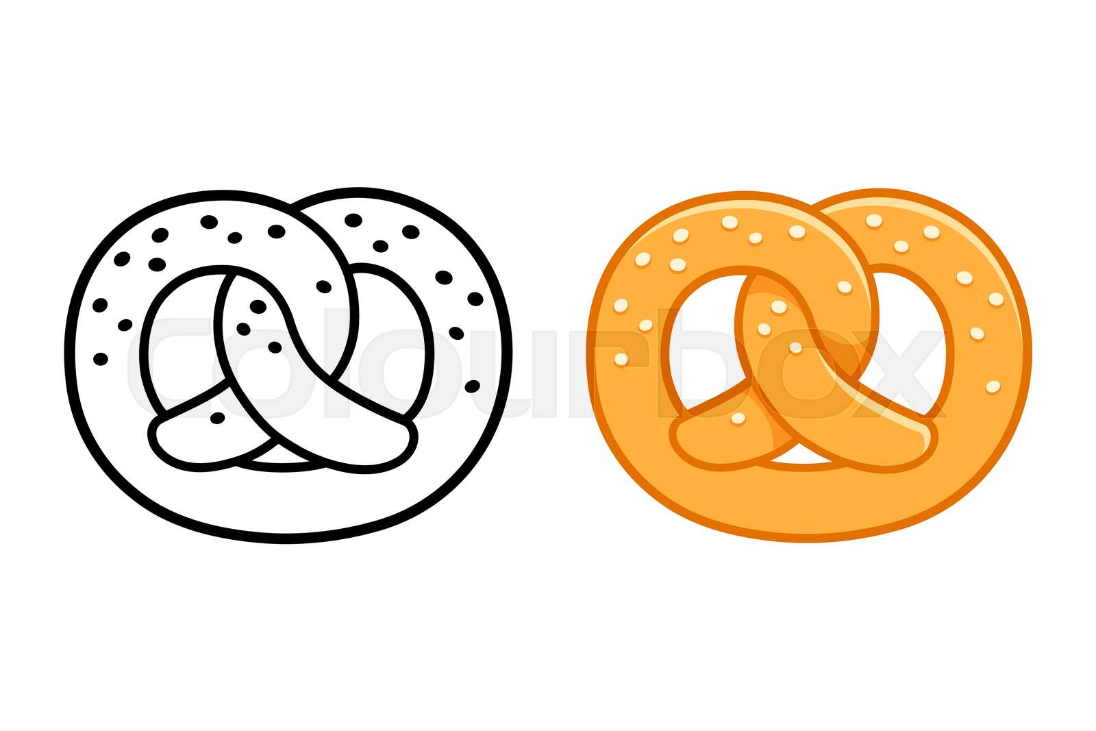 Cartoon pretzel illustration | Stock vector | Colourbox