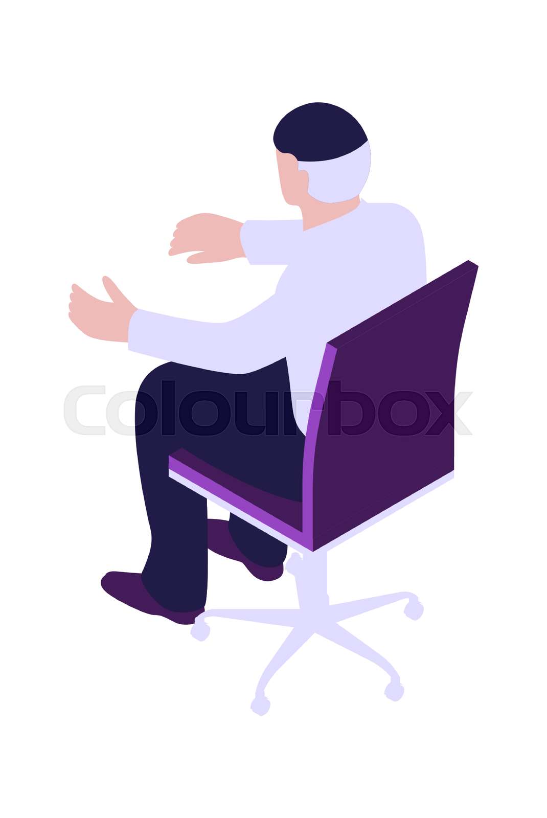 Businessman sitting in office chair isometric icon | Stock vector ...