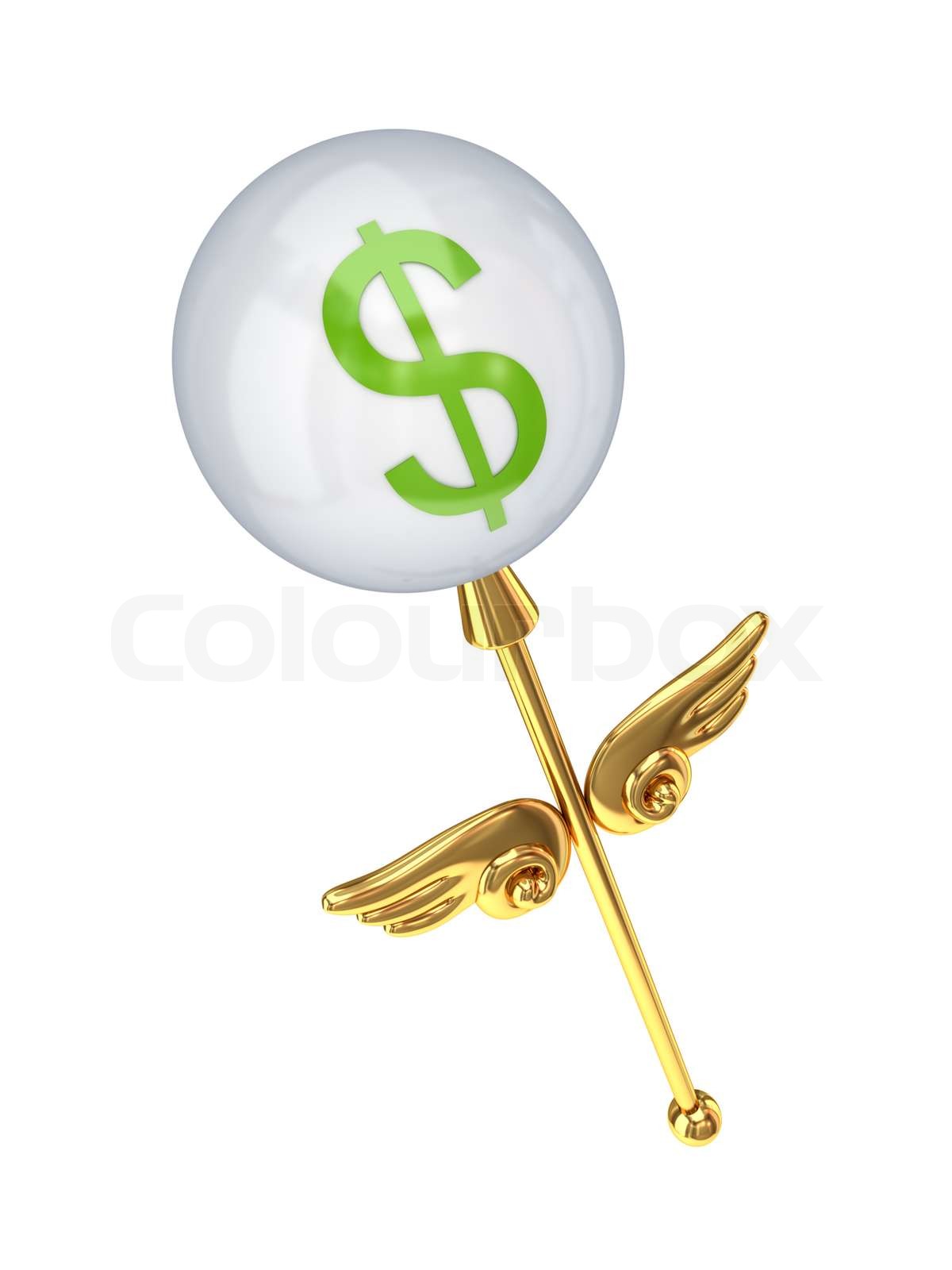 Magic wand with dollar sign | Stock image | Colourbox