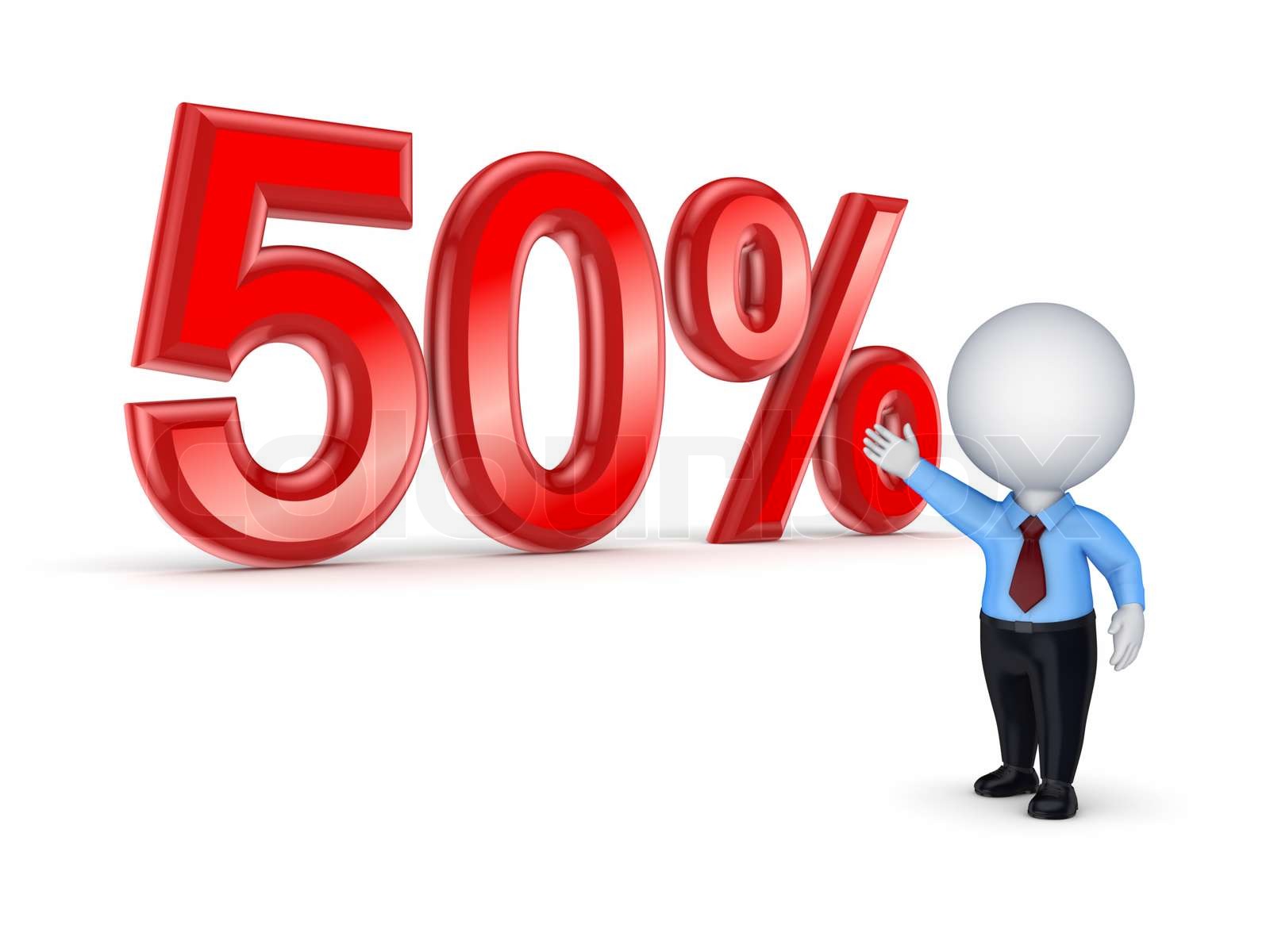 50 %-Zeichen, die isoliert auf weißem Hintergrund | Stock Bild | Colourbox