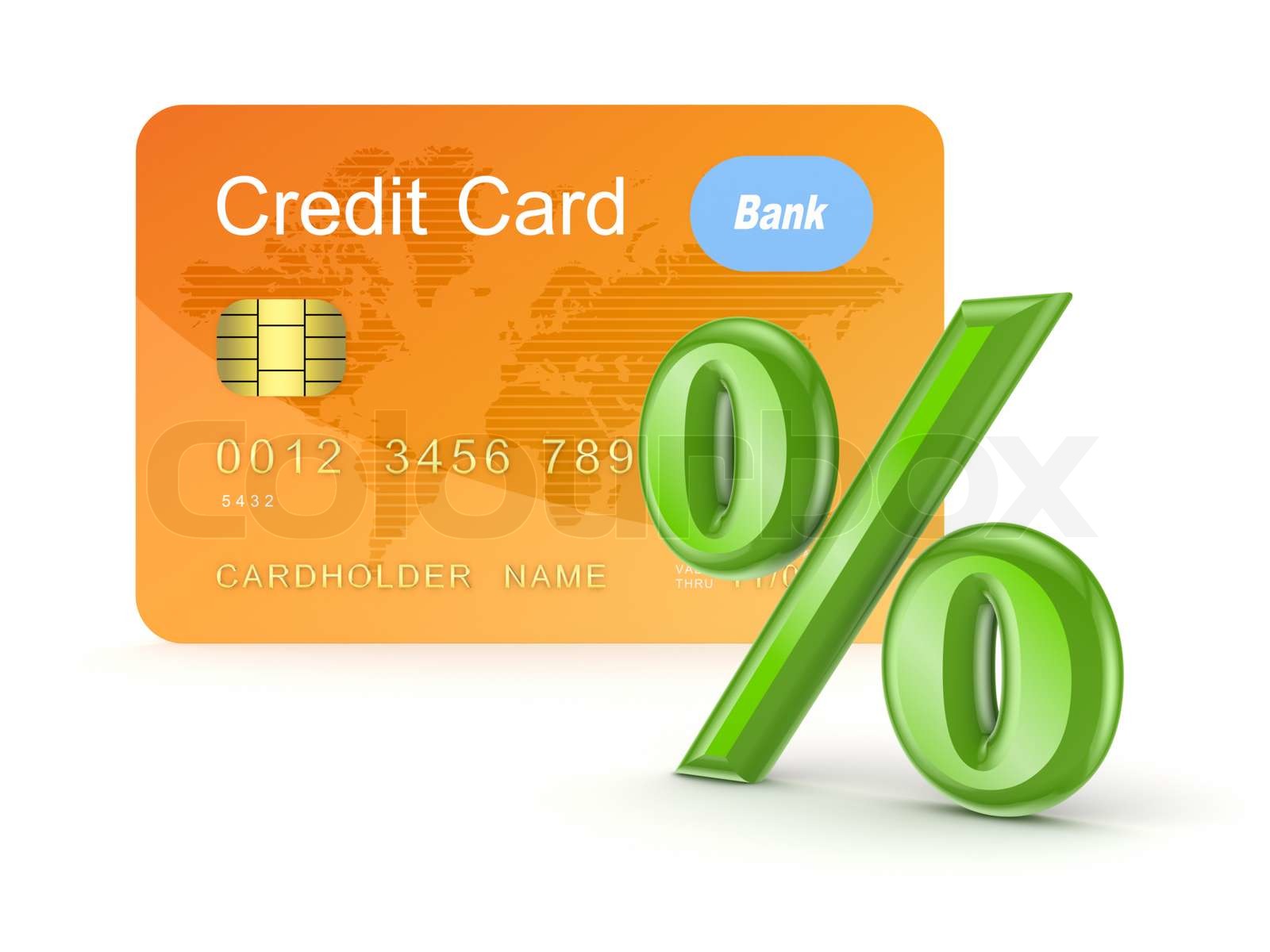 Credit card and percents symbol | Stock image | Colourbox