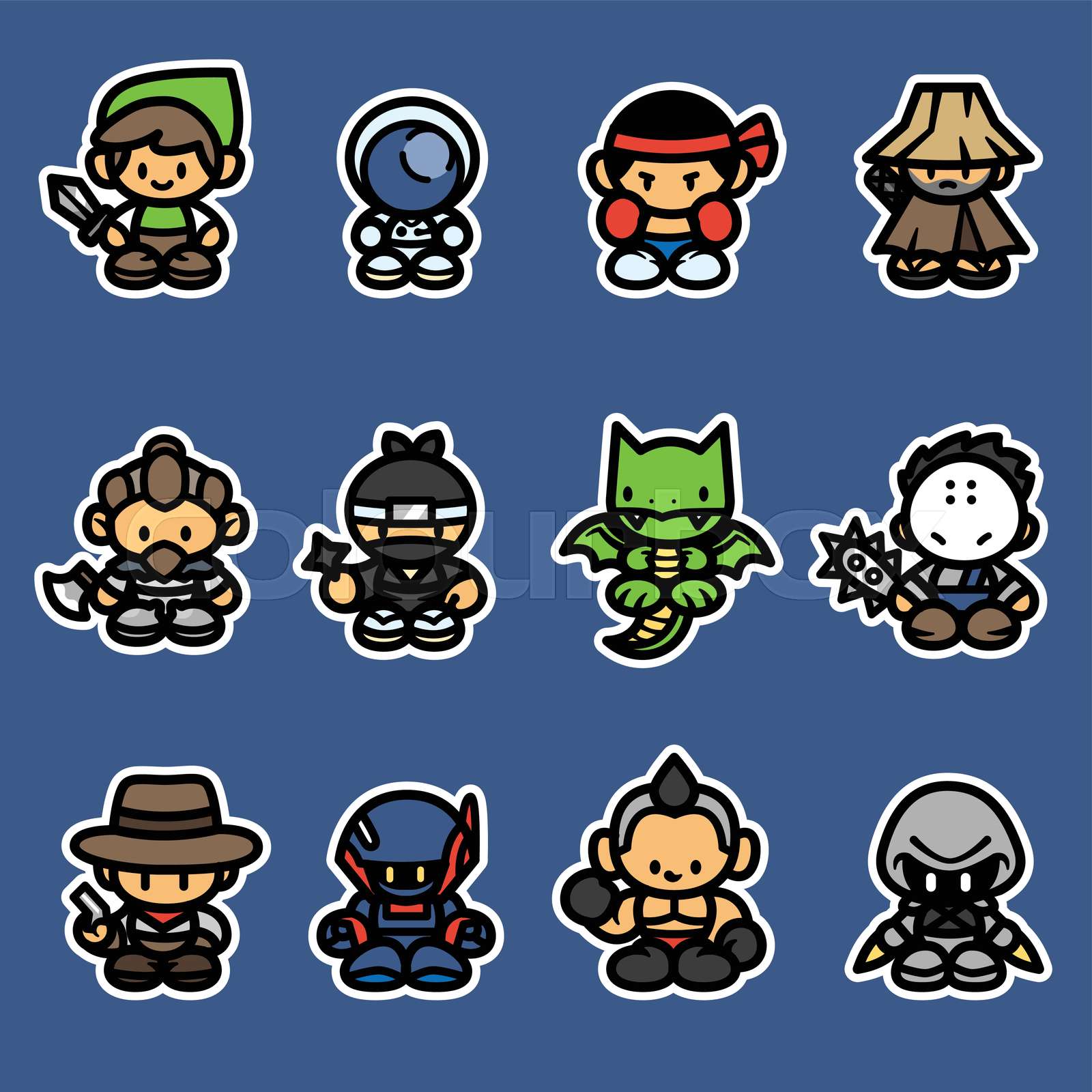 Set of game characters, Vector illustration | Stock vector | Colourbox