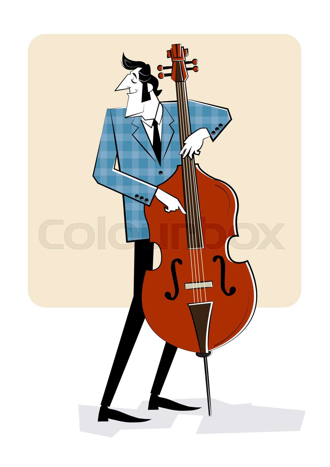 Cartoon Jazz Bass Guitar