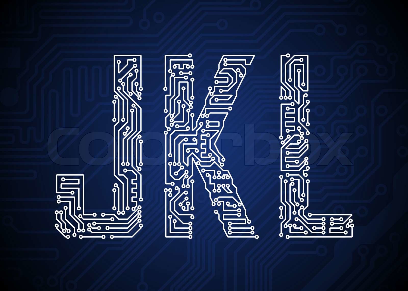 Circuit board letters | Stock vector | Colourbox