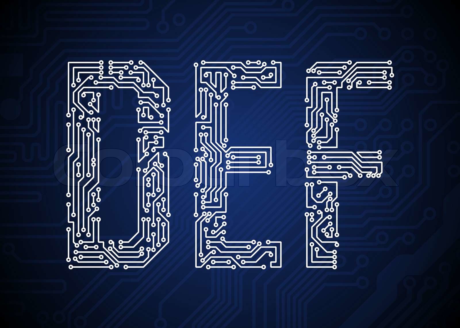 Circuit board letters | Stock vector | Colourbox