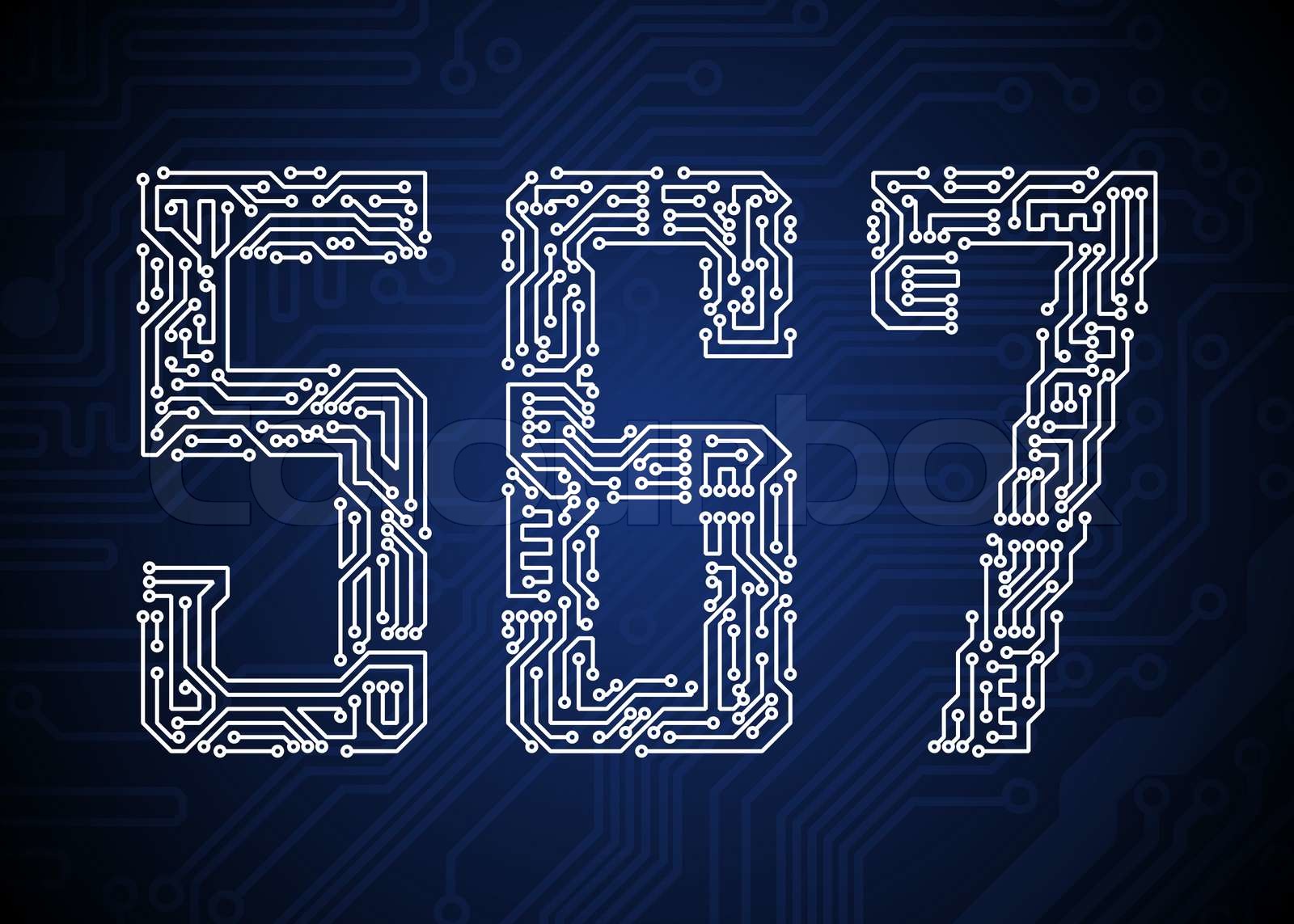 Circuit board letters | Stock vector | Colourbox