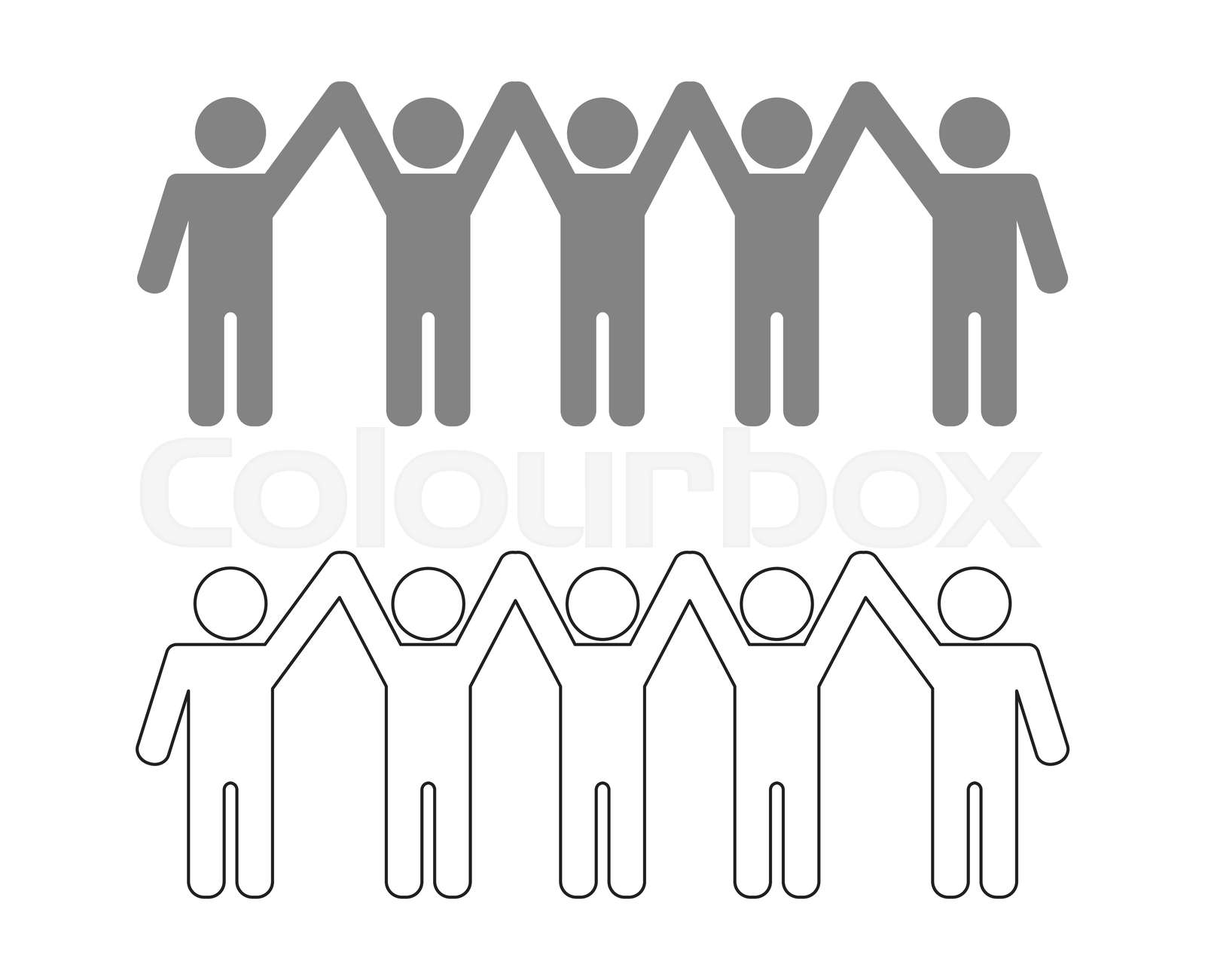person hands up team icon | Stock vector | Colourbox
